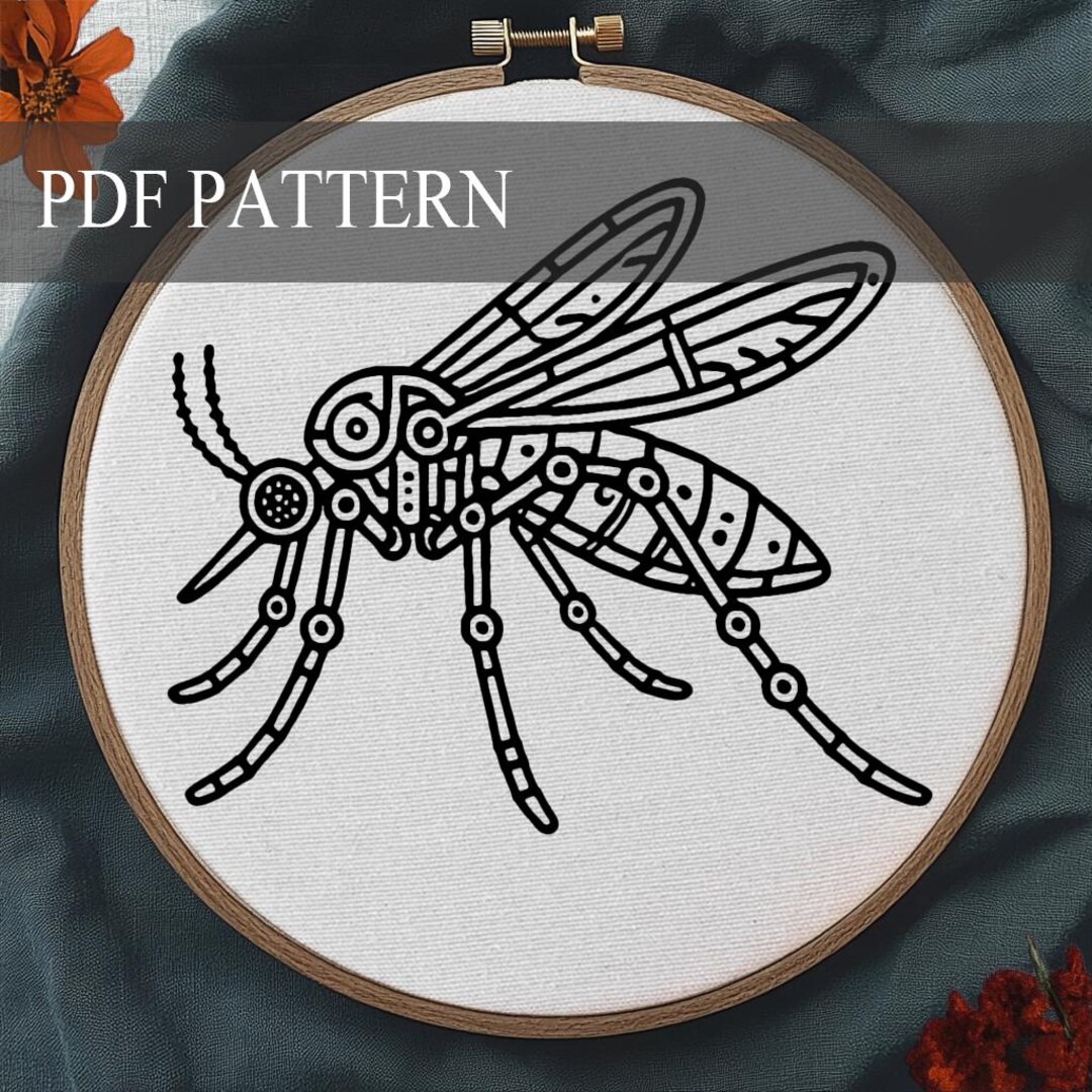 Mechanical Mosquito Printable Pattern, Hand Embroidery & Cross-stitch ...