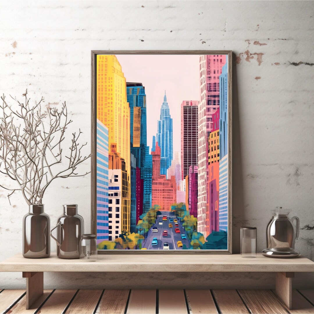 Colorful Pop Art Manhattan Cityscape Print (unframed) - Etsy
