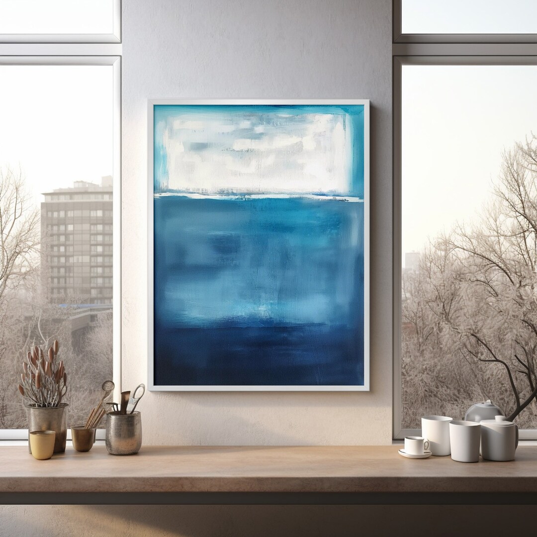Iceberg Floating in the Ocean, Abstract Painting Inspired by Rothko and ...