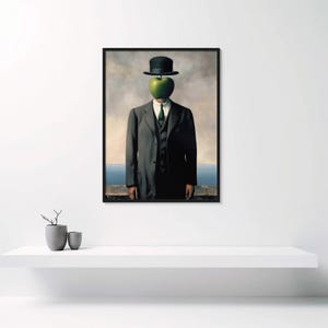 Surrealist Apple Head Man Print: Magritte Inspired Symbolism - Etsy