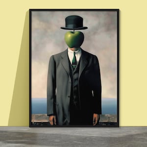 Surrealist Apple Head Man Print: Magritte Inspired Symbolism - Etsy