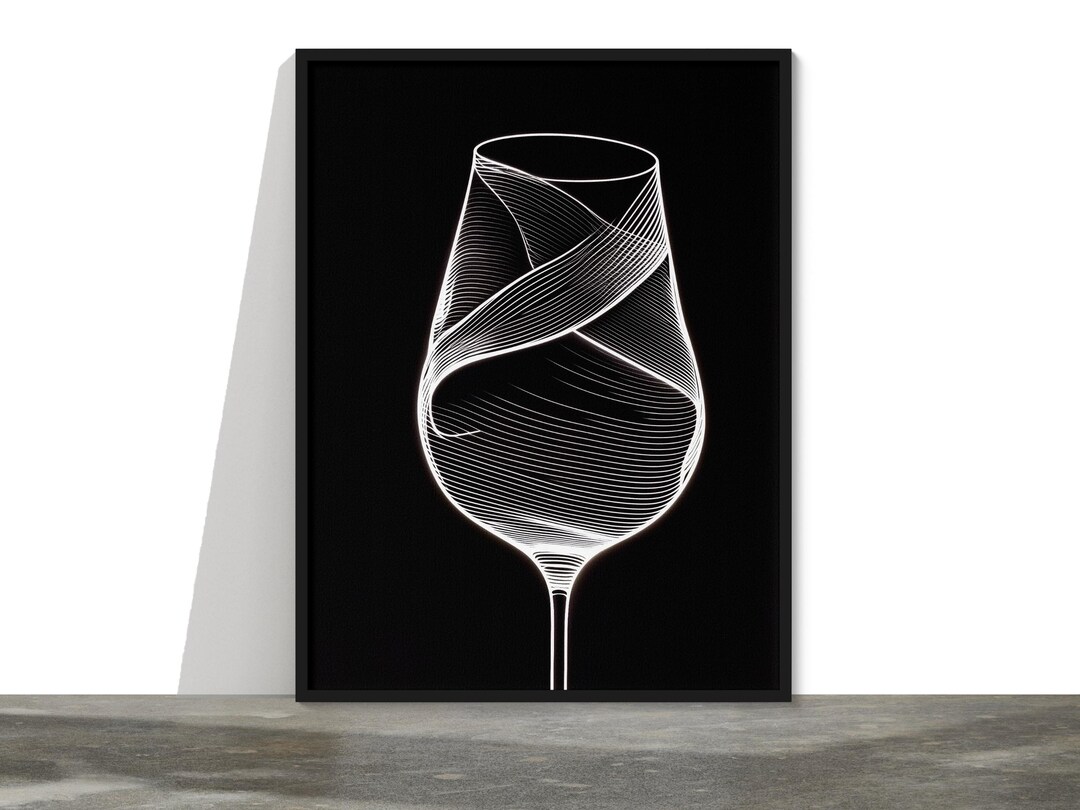 Abstract Wine Glass Print: Modern Line Art Photography (unframed) - Etsy