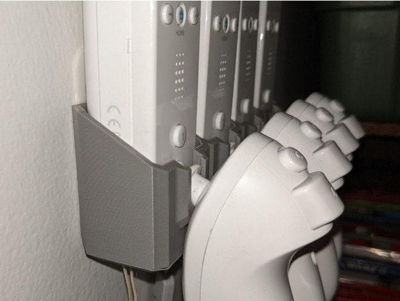 Wiimote Holder | Wii+nunchuck Controller Wall Mount | Double Wii Mote ...
