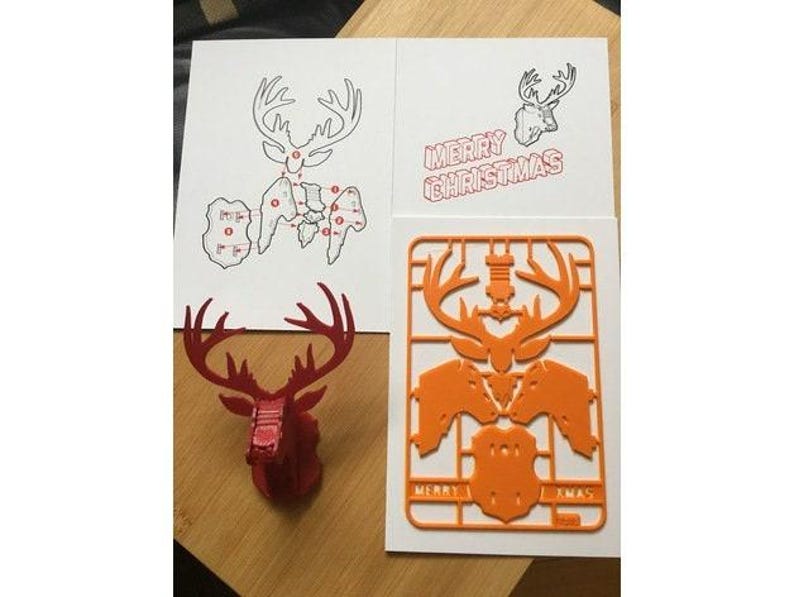 Christmas Reindeer Kit Card | 3D Printed | DIY Reindeer Kit - Etsy