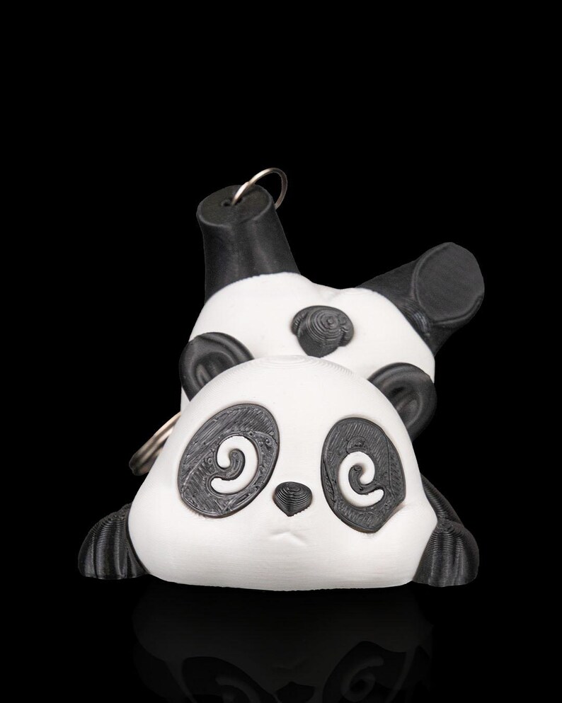 3D Printed Panda Keychain Set With Bamboo Display Stand – Cute Panda ...