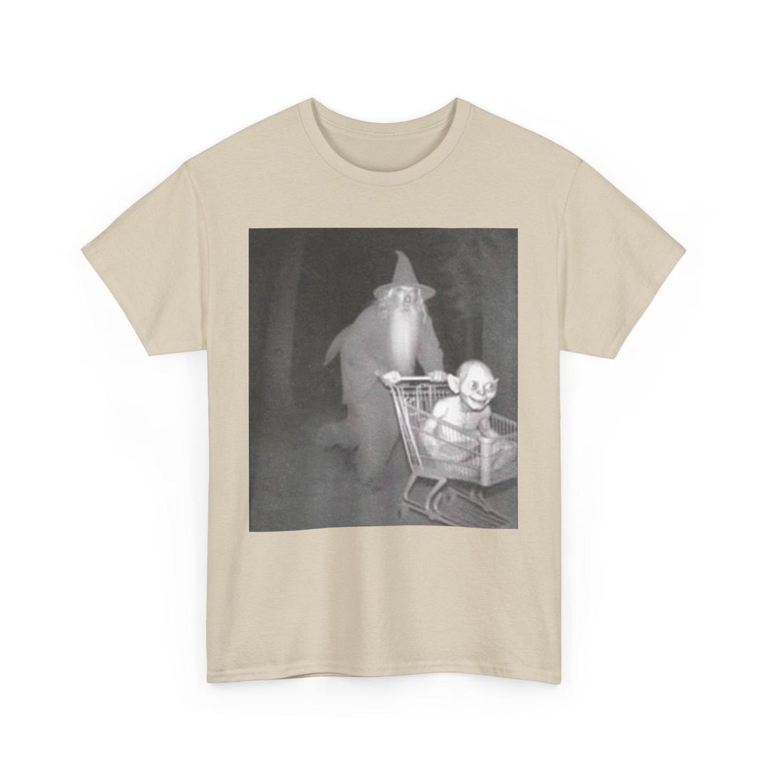 Lord of the Rings Meme Tshirt Gandalf Pushing Gollum in Shopping Cart ...