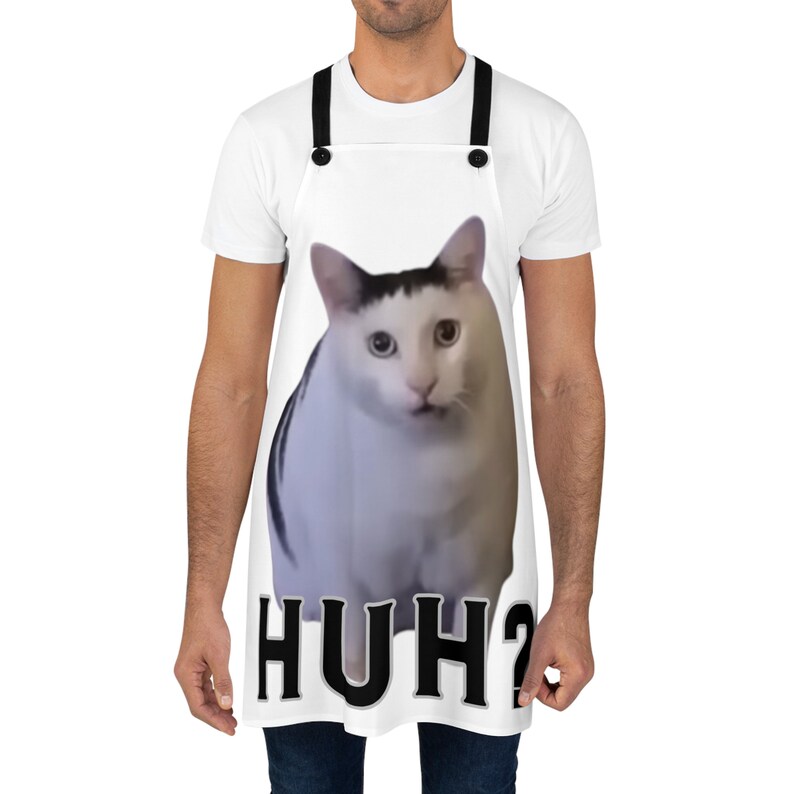 Huh Cat Meme Apron AOP Huh Cat Meme Apron, Cat Apron, Memes From ...