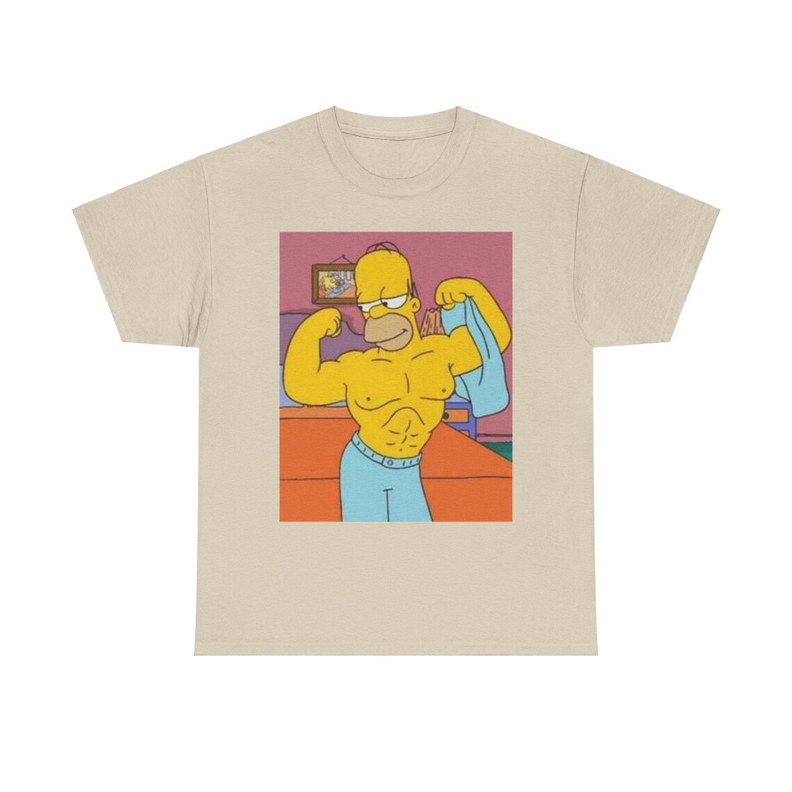 Muscular Homer Simpson Meme Unisex Tee Gym Rat Tshirt for Meme Fans ...