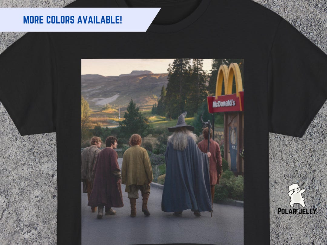 Lord of the Rings Tshirt Gandalf & the Hobbits Visits Mcdonald's LOTR ...