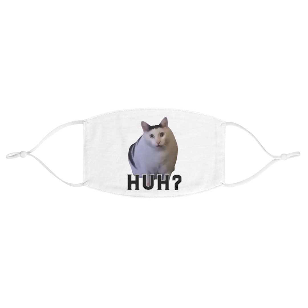 Huh Cat Funny Meme Fabric Face Mask From Instagram Twitter and Reddit ...