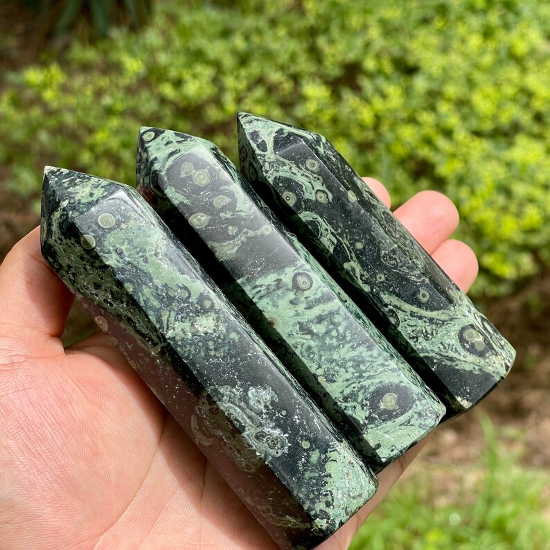 Handmade Kambaba Jasper Quartz Crystal Obelisk, Quartz Crystal Wand ...