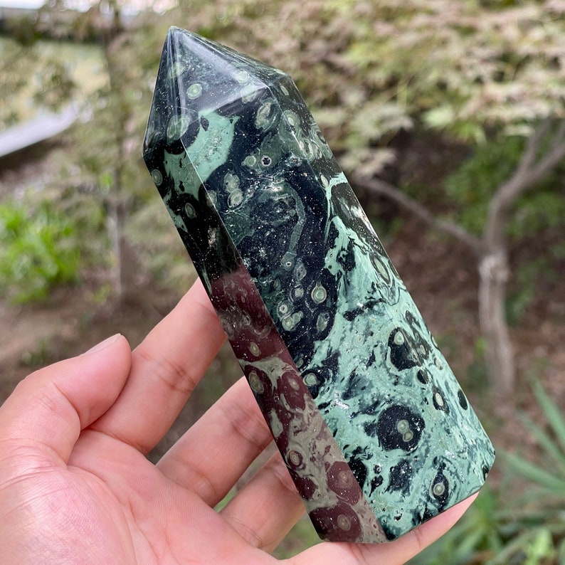 Handmade Kambaba Jasper Quartz Crystal Obelisk, Quartz Crystal Wand ...