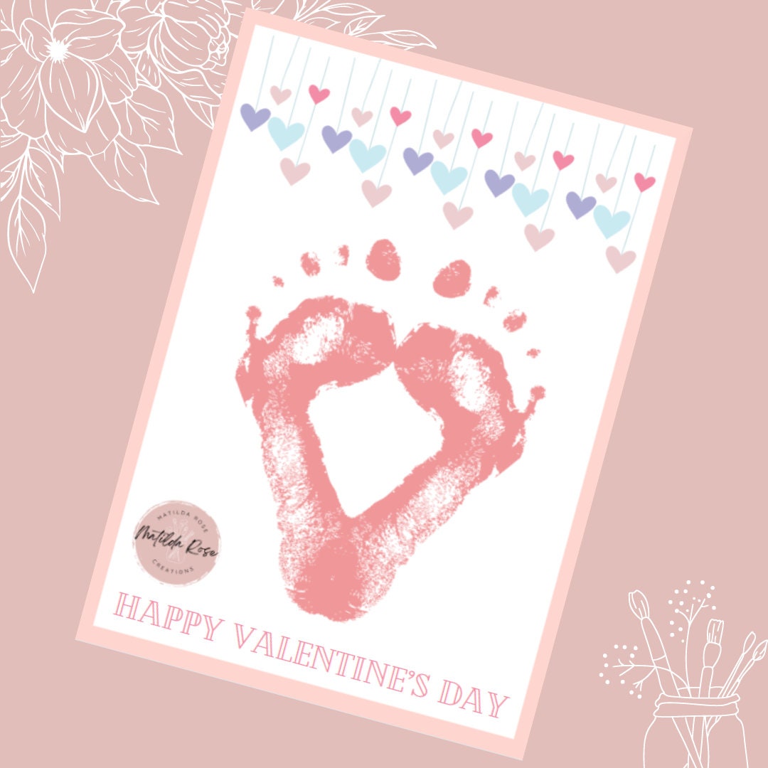 Printable Happy Valentines Day Handprint. I Love You. DIY Craft Kids to ...
