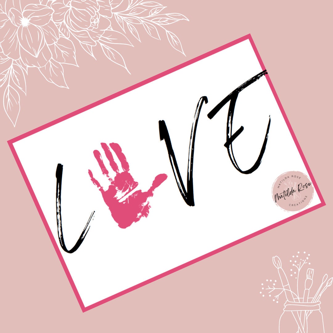 Printable Happy Valentines Day Handprint. I Love You. DIY Craft Kids to ...