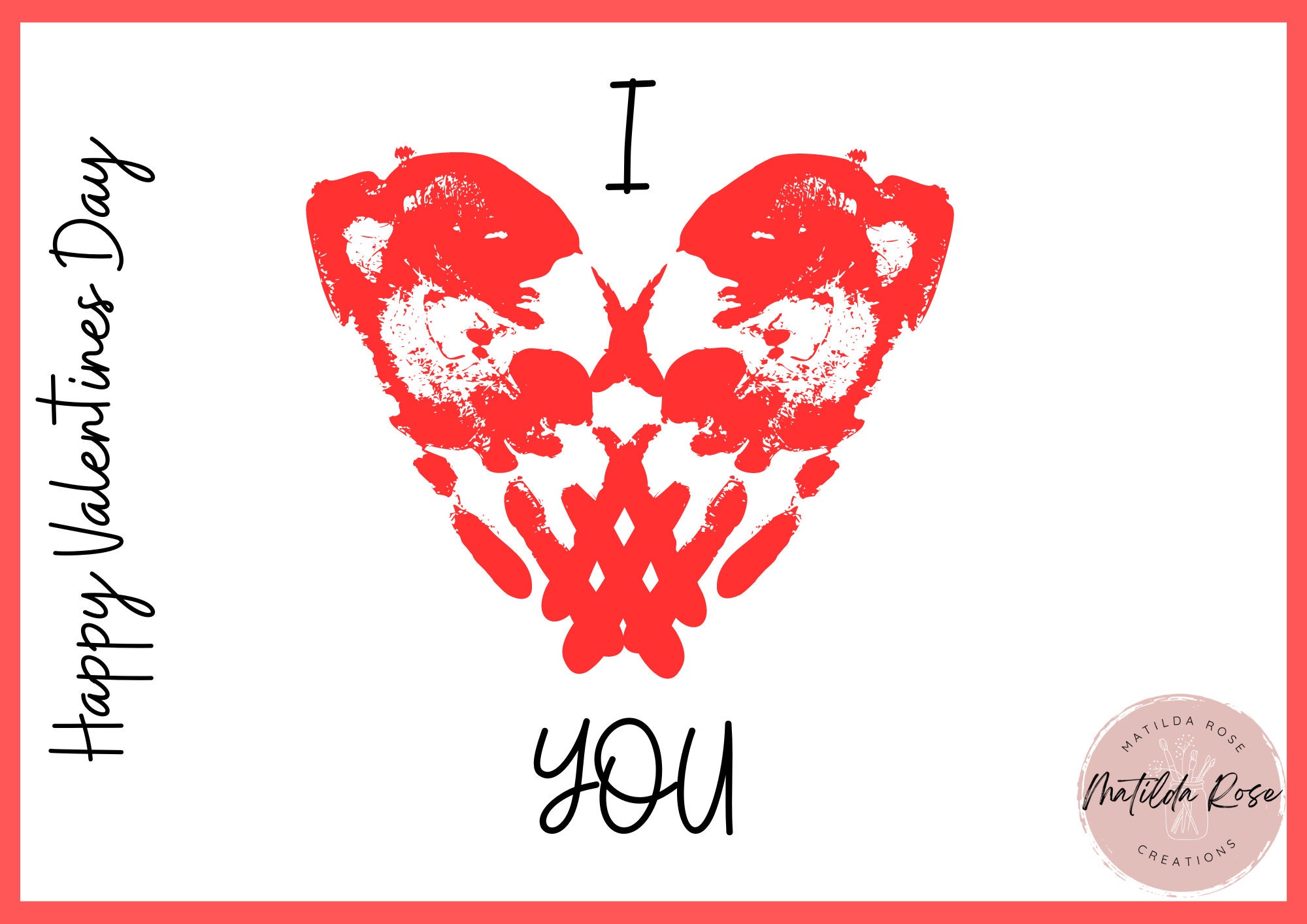 Printable Happy Valentines Day Handprint. I Love You. DIY Craft Kids to ...