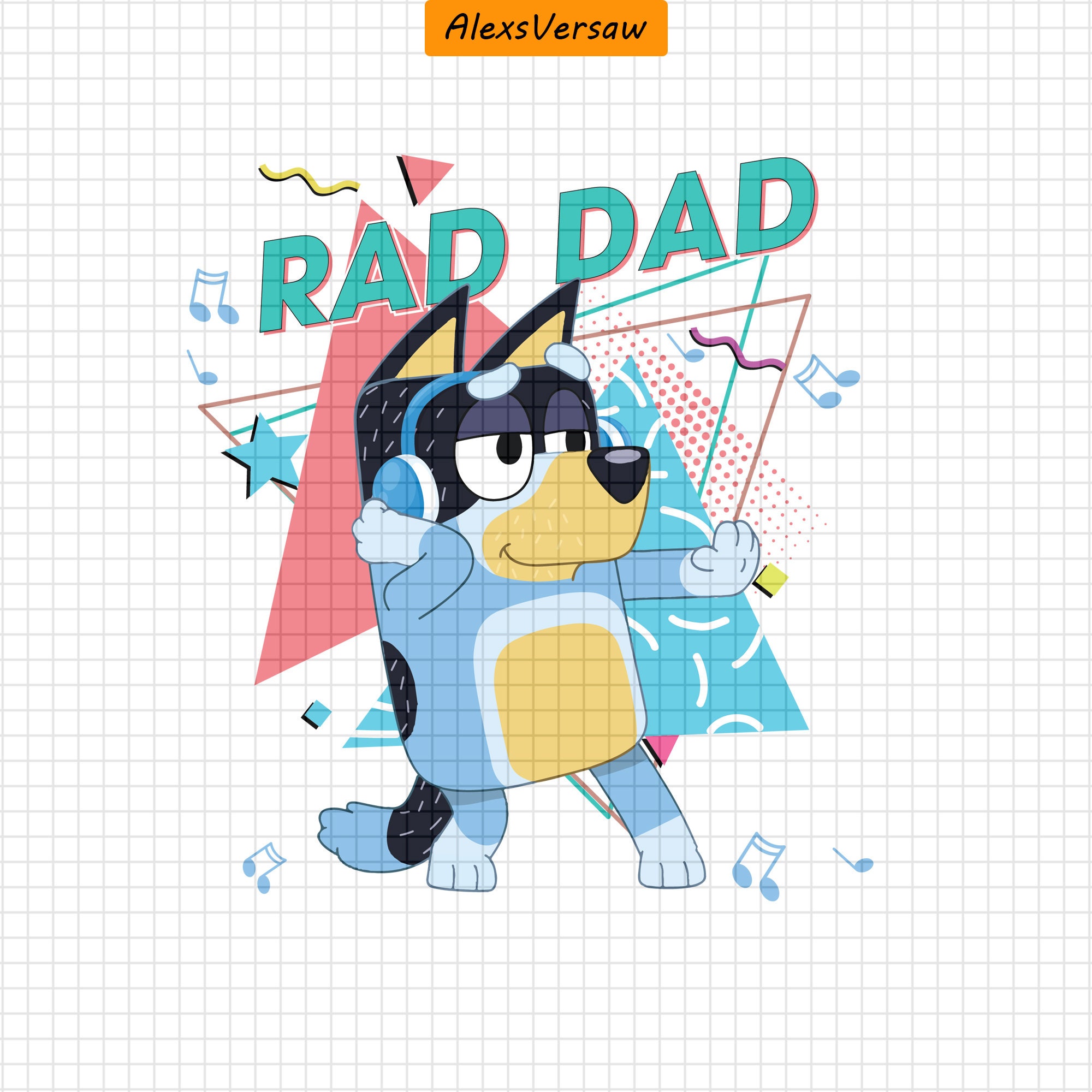 Bluey Rad Dad Png, Bluey Dad Bluey Family Png, Dad Birthday Gift, Daddy ...