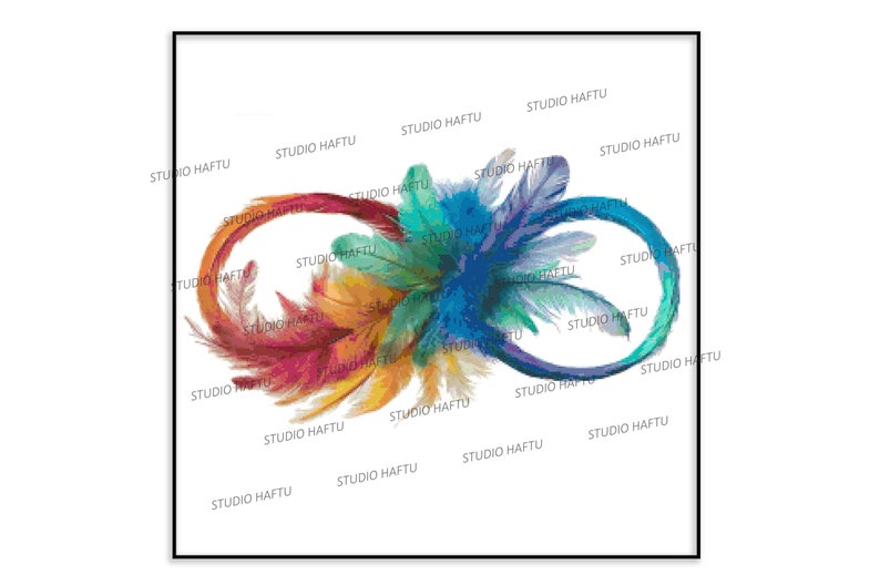Infinity Feather Cross Stitch Pattern Instant PDF Download- Infinity ...