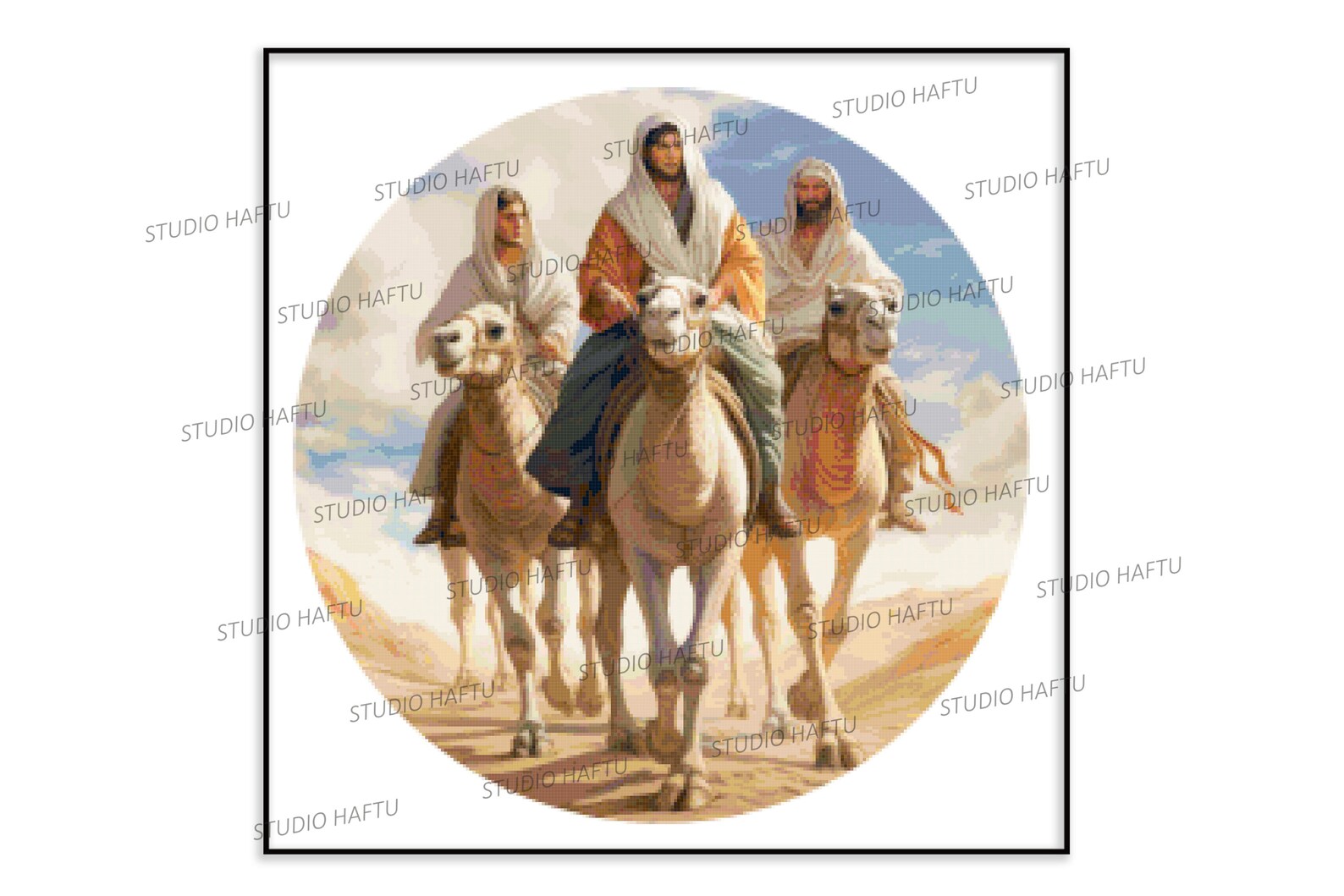 Three Prophets Riding Camel Cross Stitch Pattern - Religious DIY ...