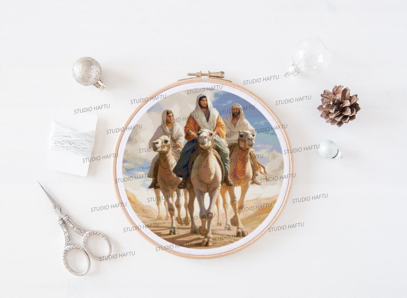 Three Prophets Riding Camel Cross Stitch Pattern - Religious DIY ...