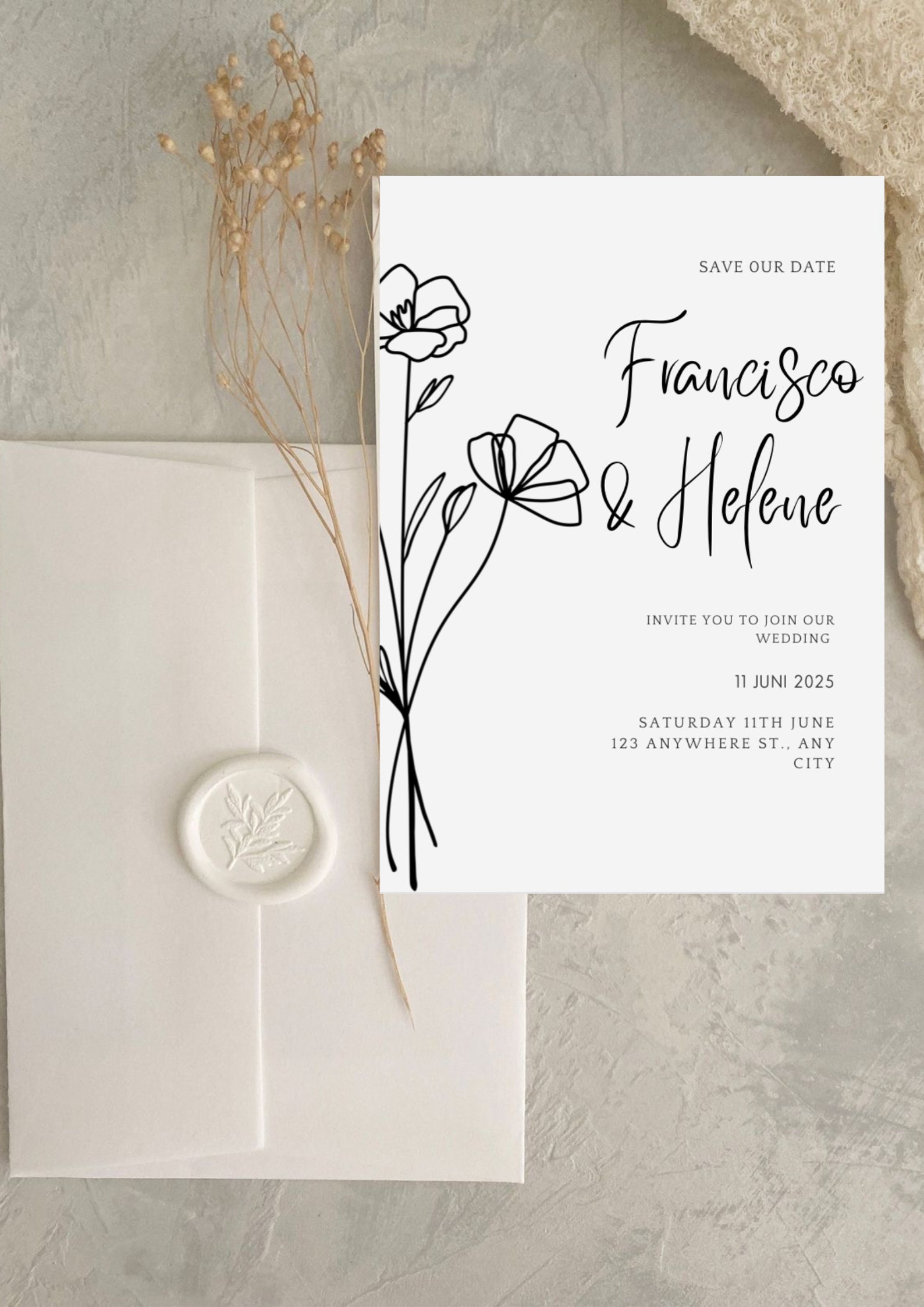 Minimalist Wedding Invitation - Etsy