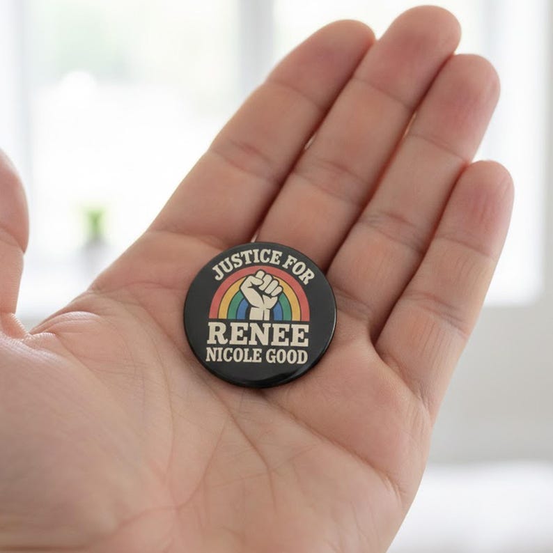 "Gerechtigkeit für Renee Nicole Good Button oder Magnet: ""Ice for Good ...