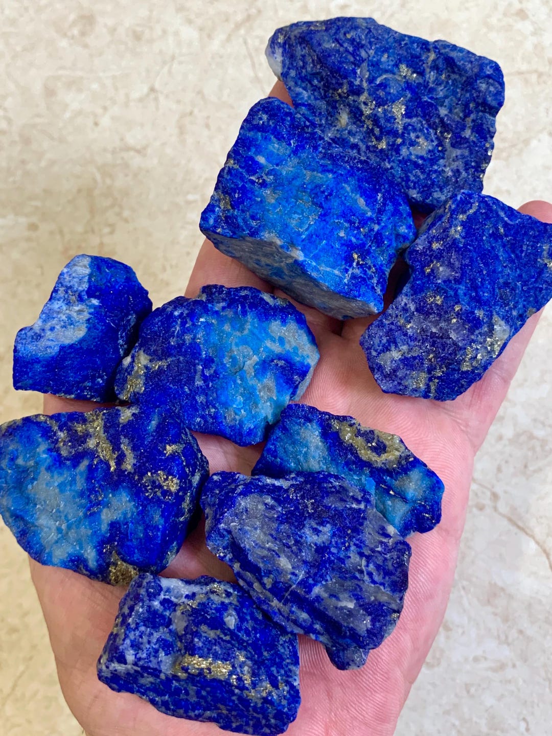 Raw Lapis Lazuli With Golden Pyrite Flecks: 360 Gram - Genuine Deep ...