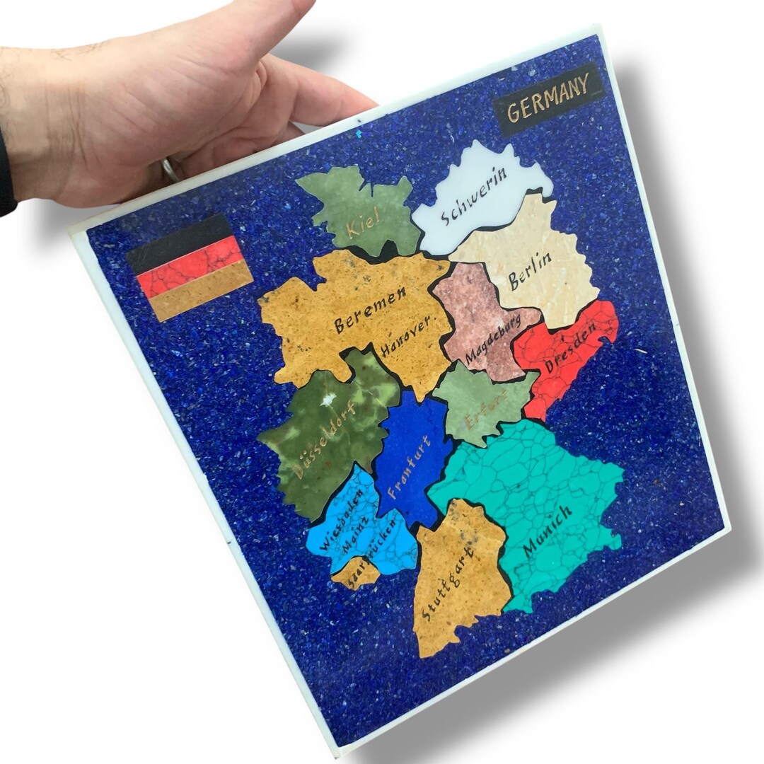 Lapis Lazuli Germany Map Wall Decoration | Handcrafted Stone Map With ...