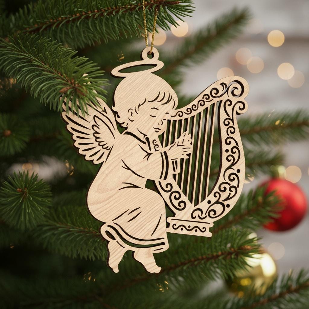 Christmas Angel Ornament SVG, Laser Cut File Bundle, 6 Designs for ...
