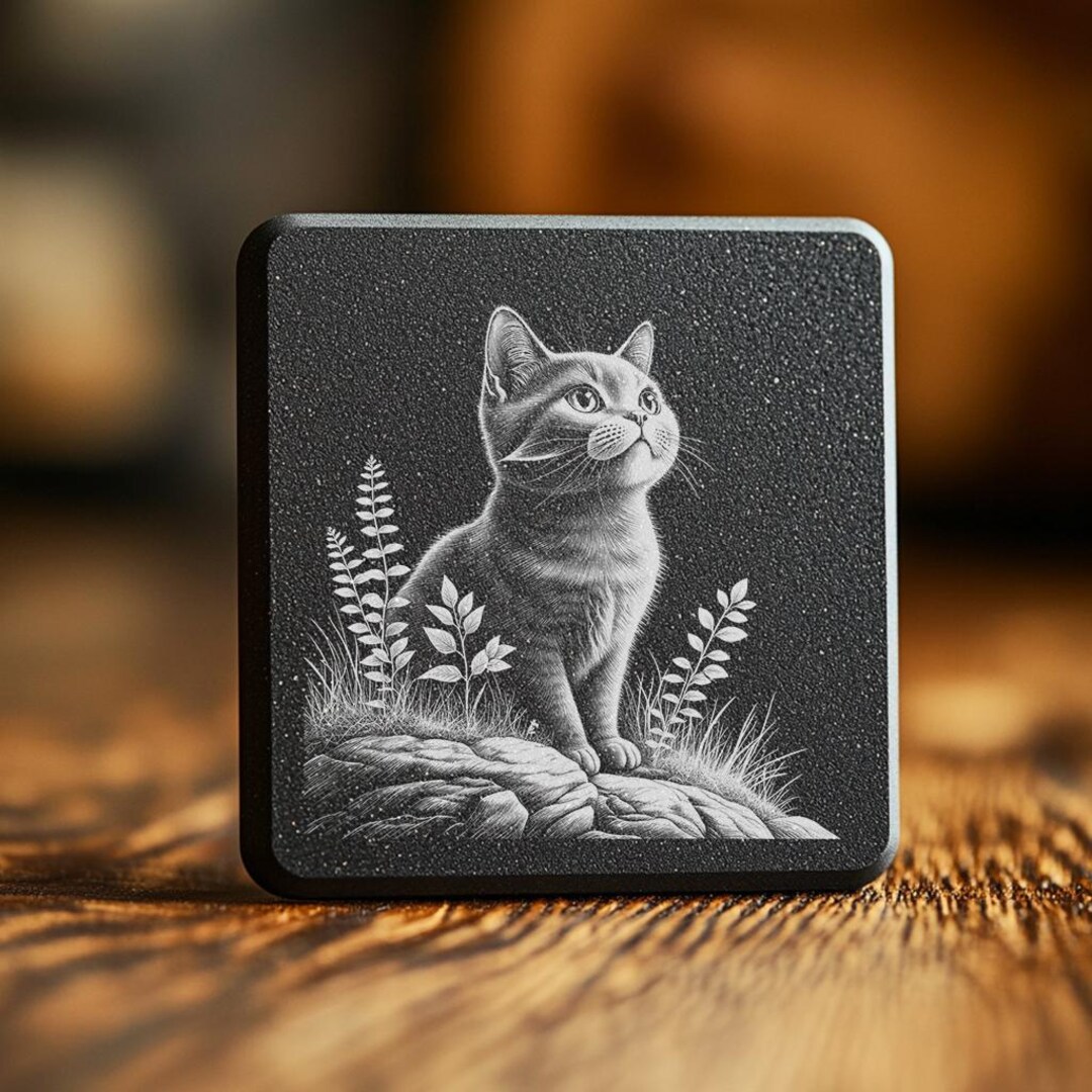 Laser Engraving File Cat Design for Slate Coaster, Nature Animal Art ...