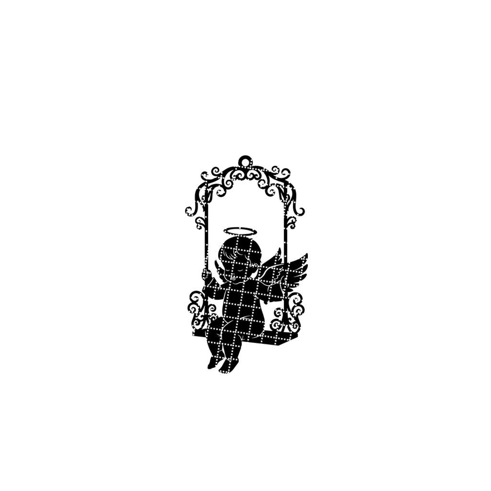 Angel Ornament SVG Christmas Laser Cut File, Swinging Angel on an ...
