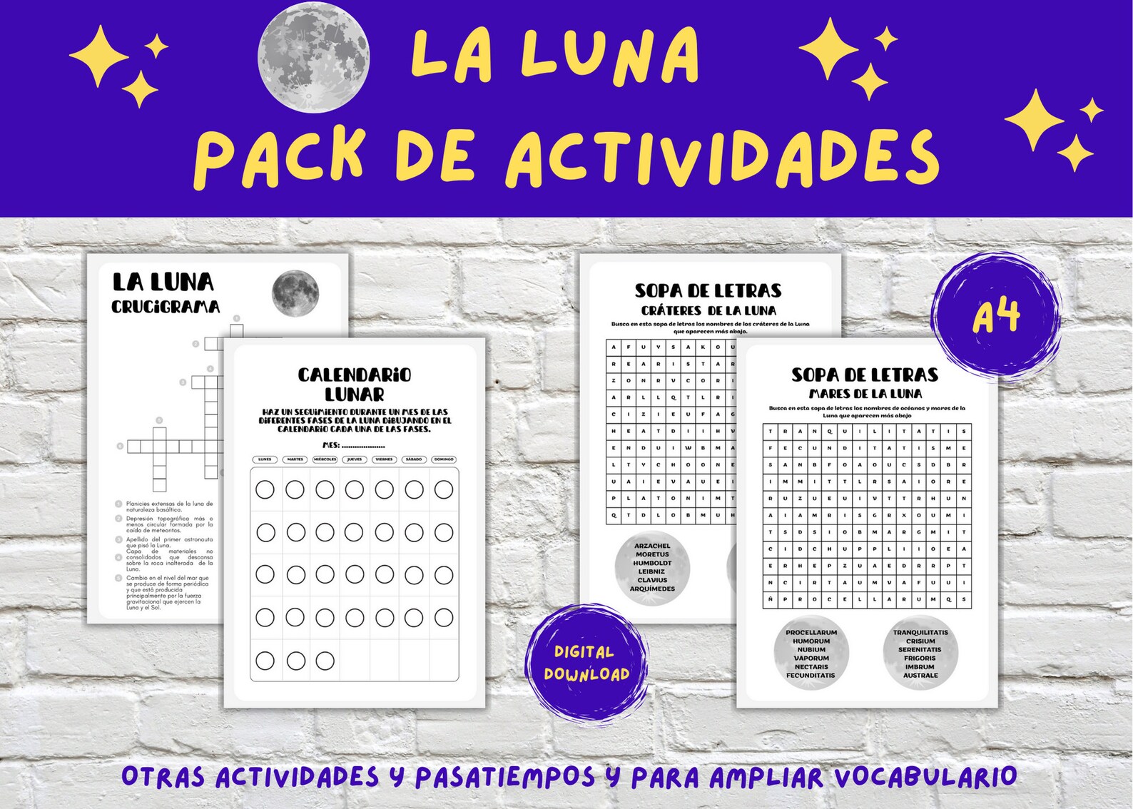 Moon Activity Pack. Printables for Kids. Montessori Activity ...