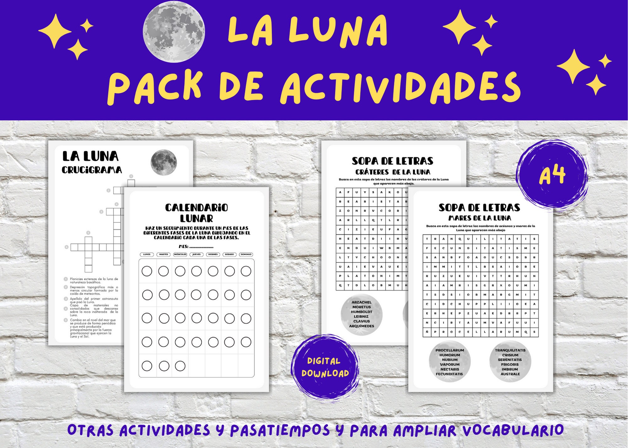 Moon Activity Pack. Printables for Kids. Montessori Activity ...