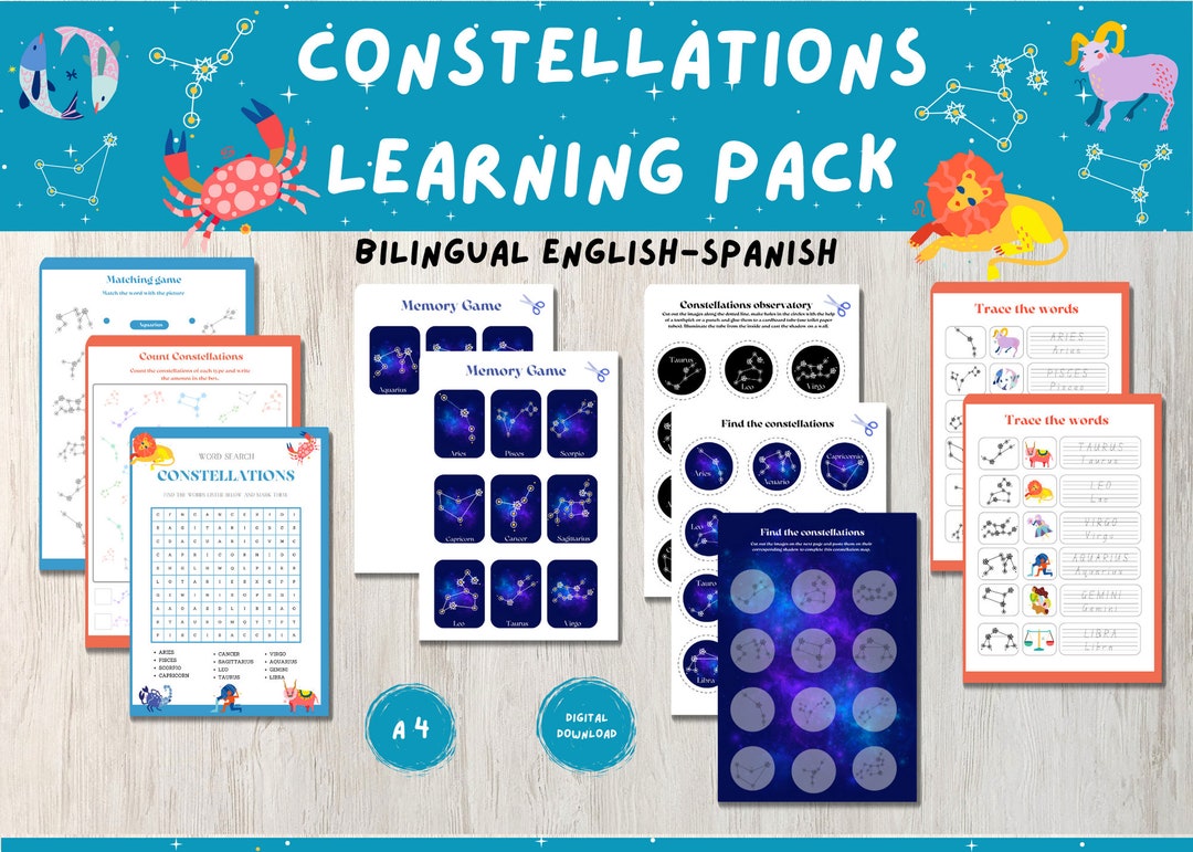 Constellations Educational Activities Pack Bilingual (english and ...