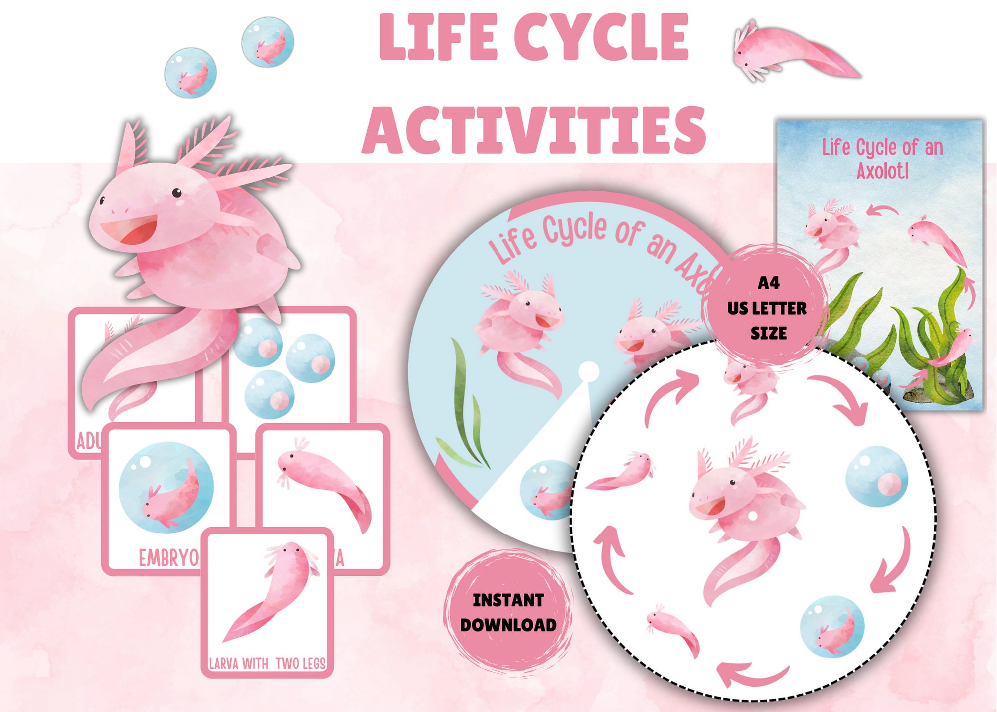 Axolotl Activities Pack. Axolotl Mini Study. Axolotl Printables ...