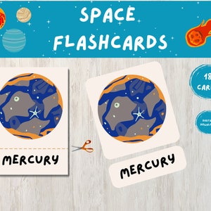 Space Memory Game and Printable Matching Cards. Space Flash Cards ...