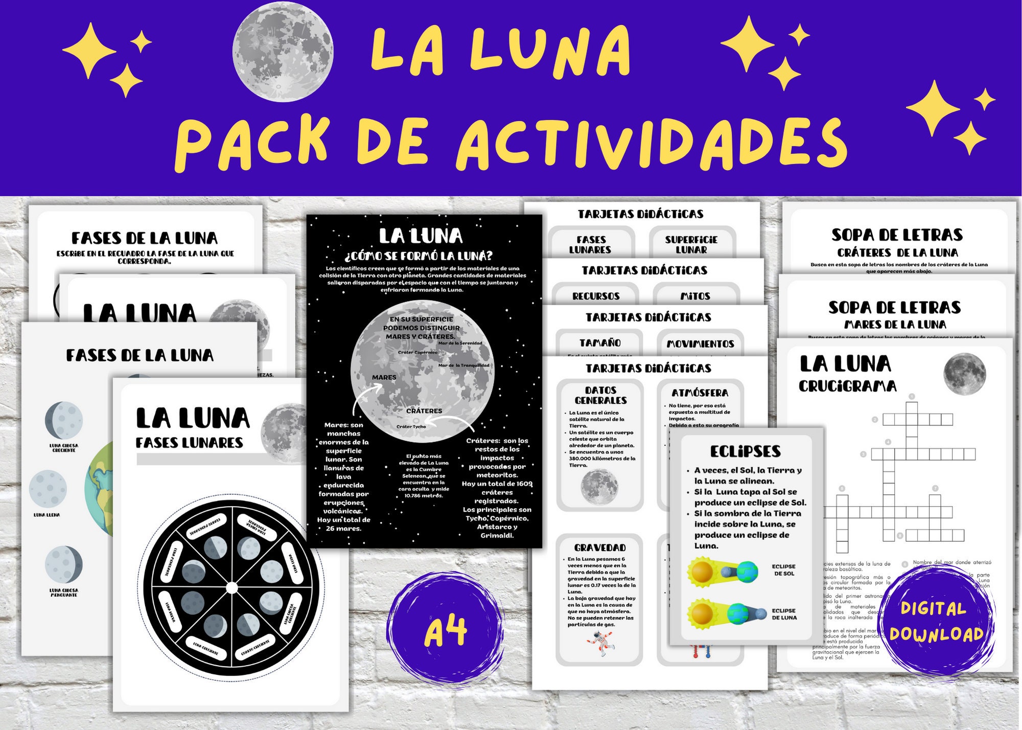 Moon Activity Pack. Printables for Kids. Montessori Activity ...