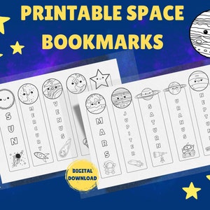 10 Printable Space Bookmarks. Space Coloring Bookmarks. Space ...
