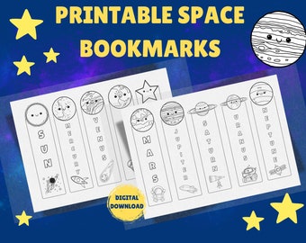 10 Printable Space Bookmarks. Space Coloring Bookmarks. Space ...