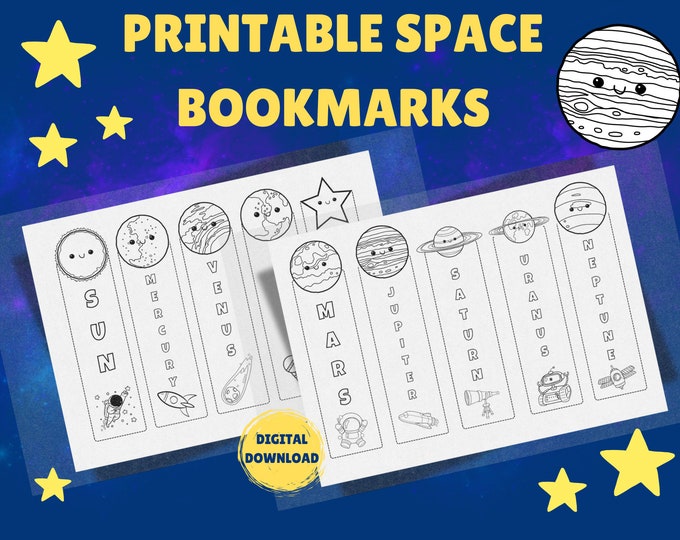 10 Printable Space Bookmarks. Space Coloring Bookmarks. Space ...