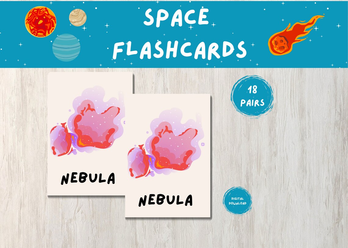 Space Memory Game and Printable Matching Cards. Space Flash Cards ...