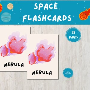 Space Memory Game and Printable Matching Cards. Space Flash Cards ...