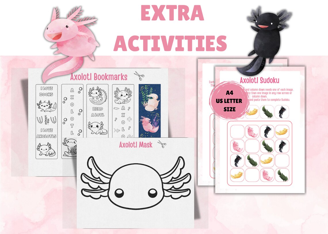 Axolotl Activities Pack. Axolotl Mini Study. Axolotl Printables ...