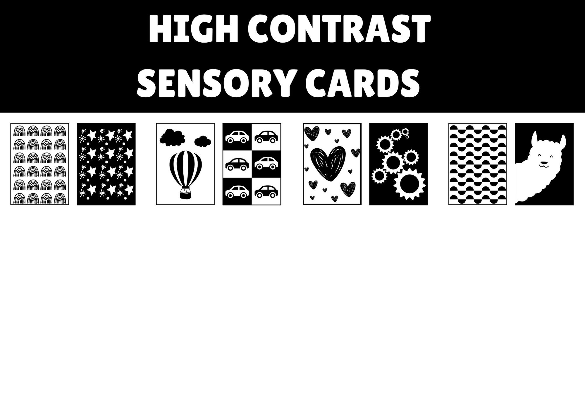 104 High Contrast Cards for Visual Stimulation for Babies. Visual ...