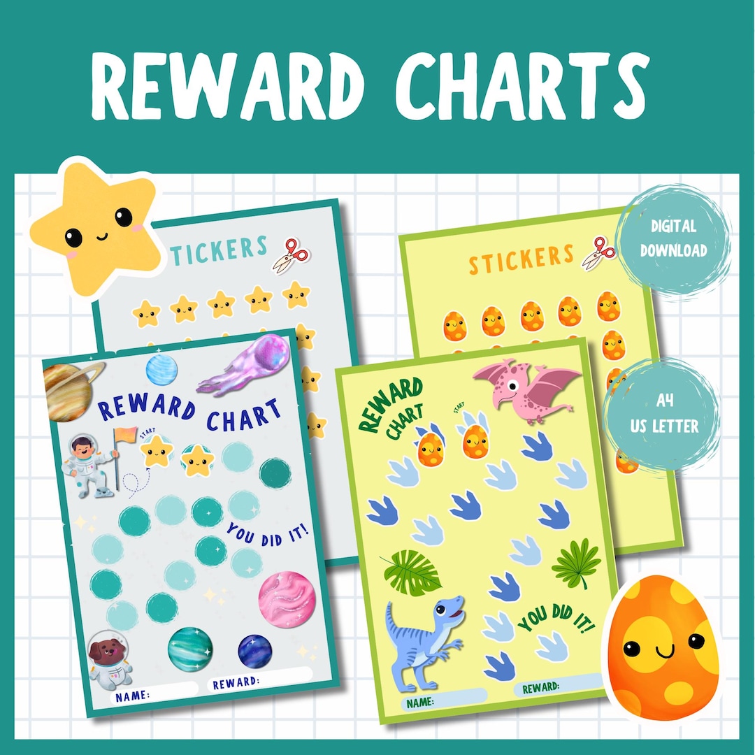 Space and Dinosaur Reward Charts for Kids. Printable for Kids. - Etsy