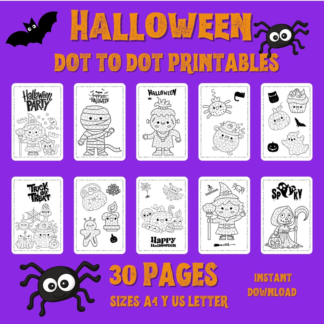 Halloween Dot Marker Coloring Pages. Printable Halloween Pages ...