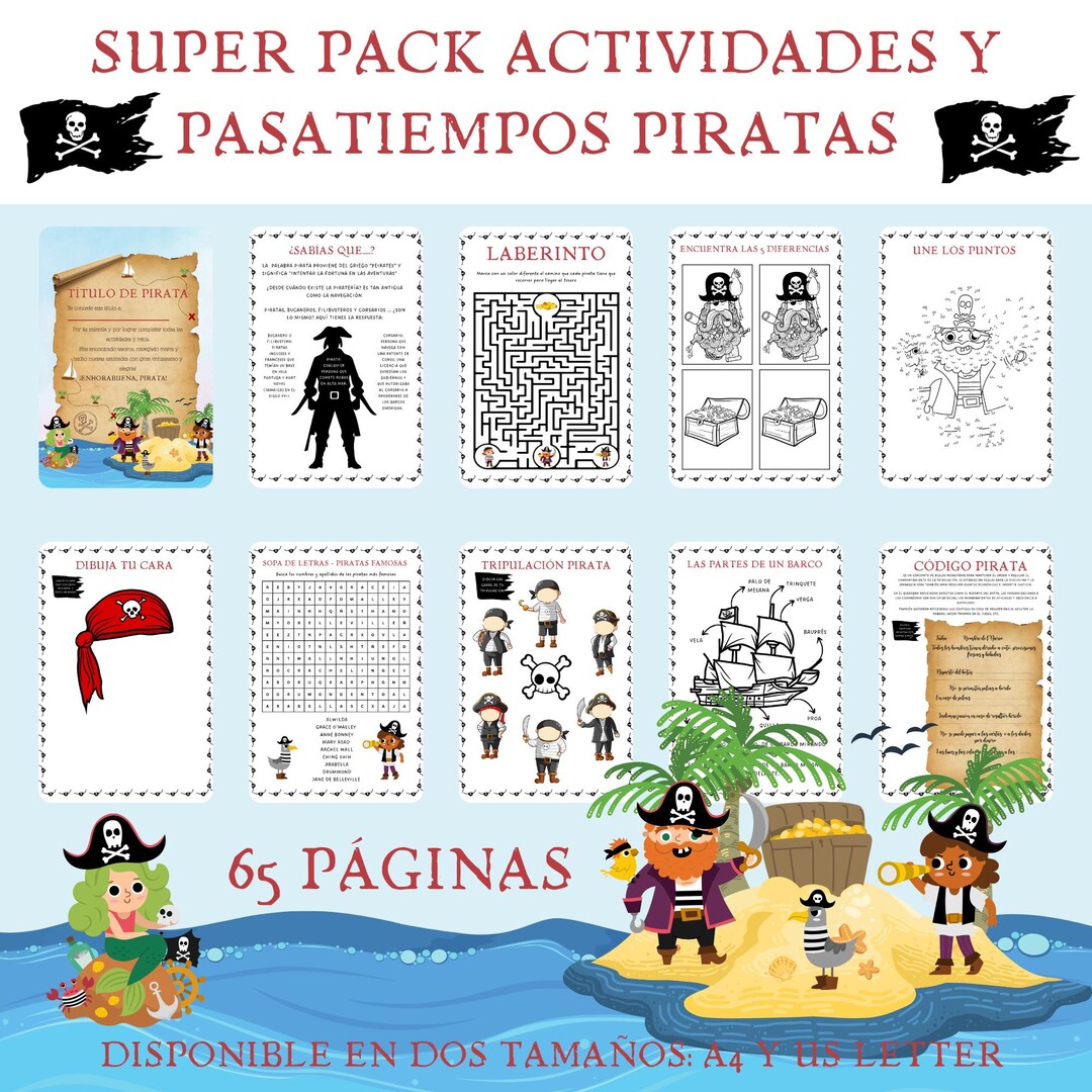 Pirate Activity Pack. Printable Pirate Activities for Kids. Pirate ...