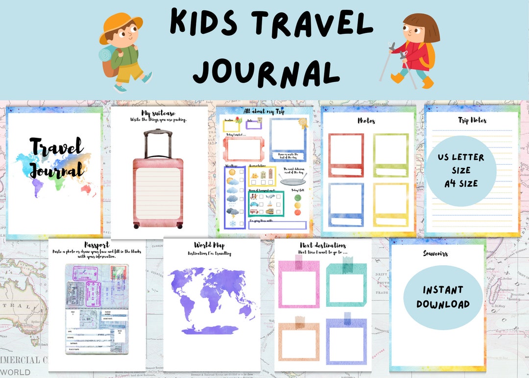 Travel Journal for Kids. Printable Vacation Journal. Vacation Activity ...