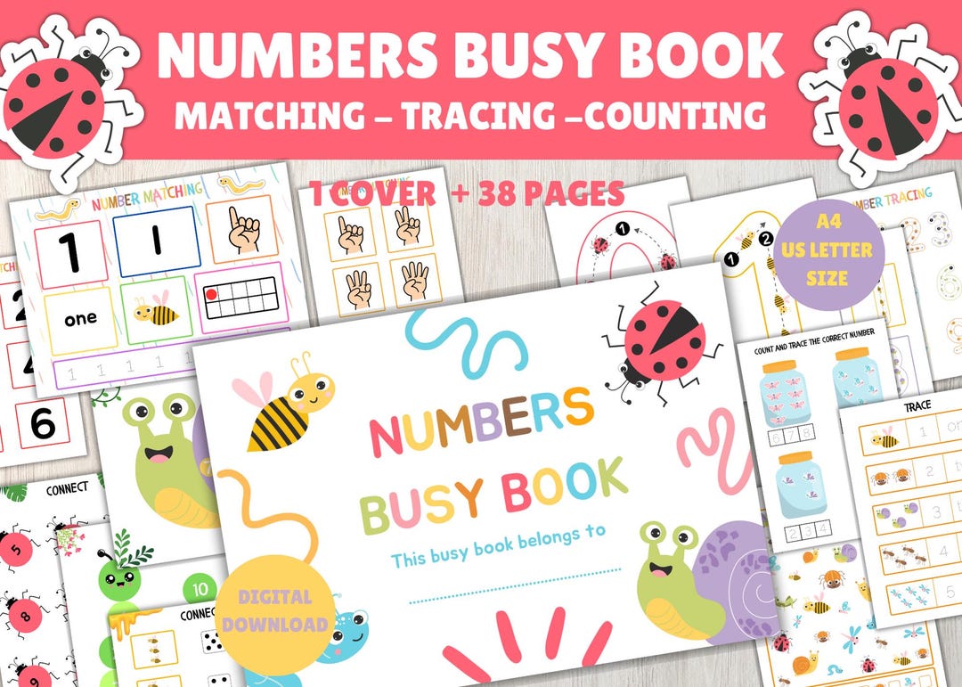 Numbers Busy Book for Kids. Learning Numbers. Number Worksheets ...