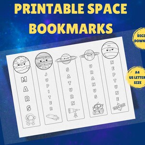 10 Printable Space Bookmarks. Space Coloring Bookmarks. Space ...