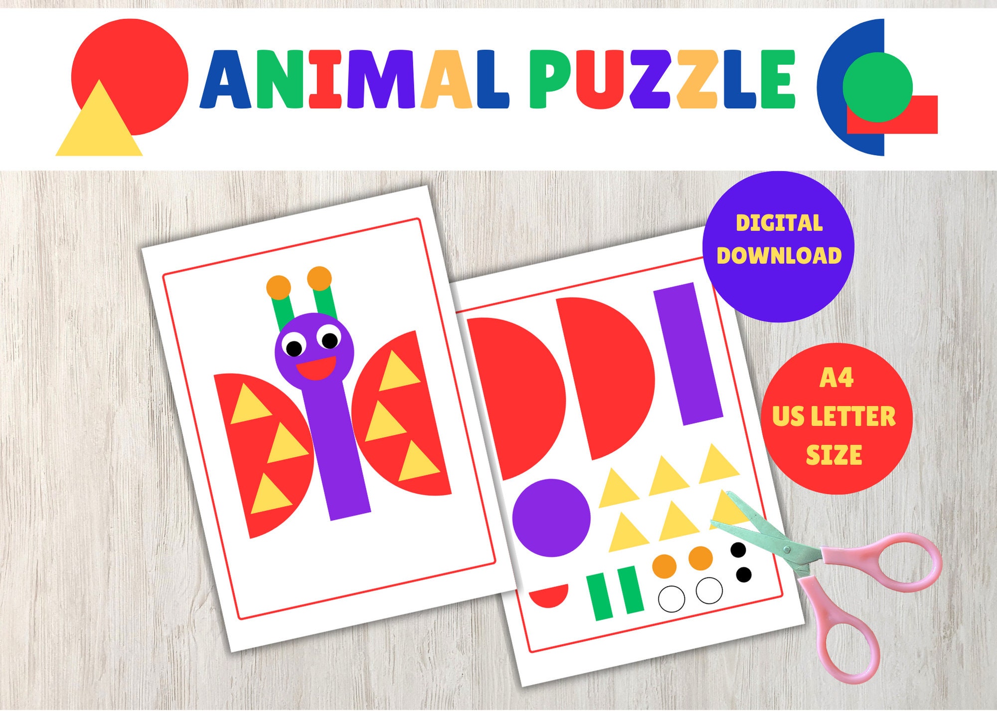 12 Printable Animal Puzzles. Printable Animal Puzzle. Animal Cutouts to ...